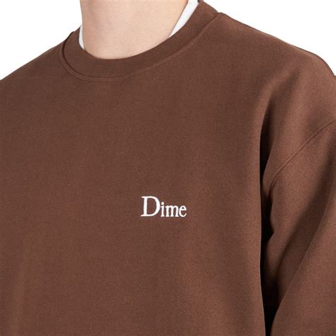 Dime Small Logo Crewneck Brown Dimef07stbr Allike Store