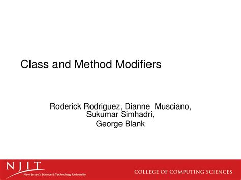 Ppt Class And Method Modifiers Powerpoint Presentation Free Download