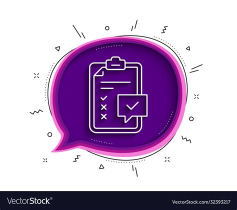 Checklist Line Icon Survey Report Sign Royalty Free Vector