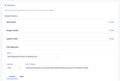Moosend Integration Salesmate