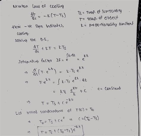 Solved Applications Of First Order Differential Equation Practice Course Hero