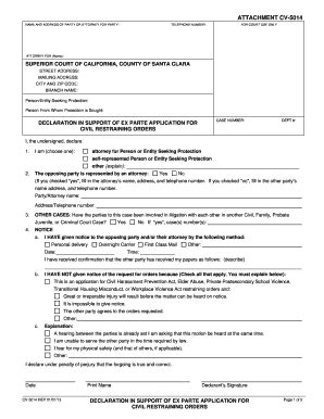 Attachment Cv 5014 Superior Court Santa Clara Scscourt Form Fill Out