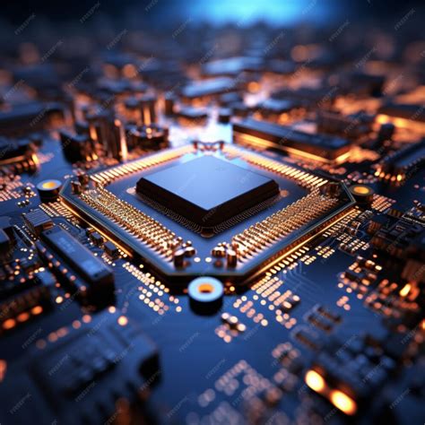Premium Photo Central Processor On Circuit Board Orchestrates Intricate Electronic Pathways