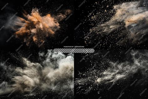 Premium Psd Particle Cloud Sand Blast In Black Background Premium Psd Particle Cloud Sand Blast In Black Background