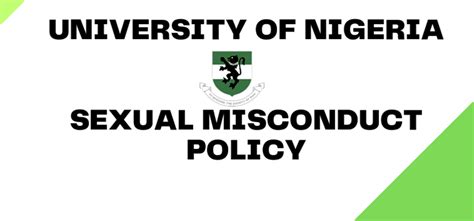 UNIVERSITY OF NIGERIA SEXUAL MISCONDUCT POLICY University Of Nigeria Nsukka
