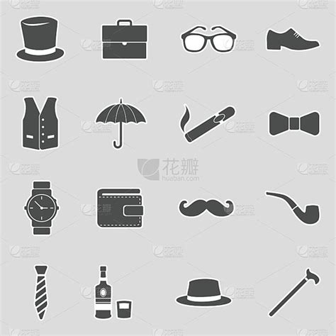 绅士的图标。贴纸设计。矢量插图。