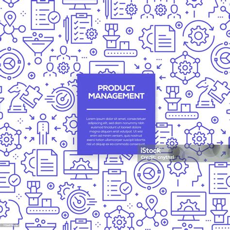 제품 관리벡터에 관련 된 선형 아이콘으로 원활한 패턴 벡터 유행 선형 스타일제품 관리에 대 한 디자인 서식 파일의 요소 집합 배경 주제에 대한 스톡 벡터 아트 및 기타