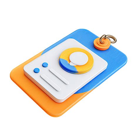3d Rendered Data Analysis Dashboard Icon With Orange And Blue Colors On