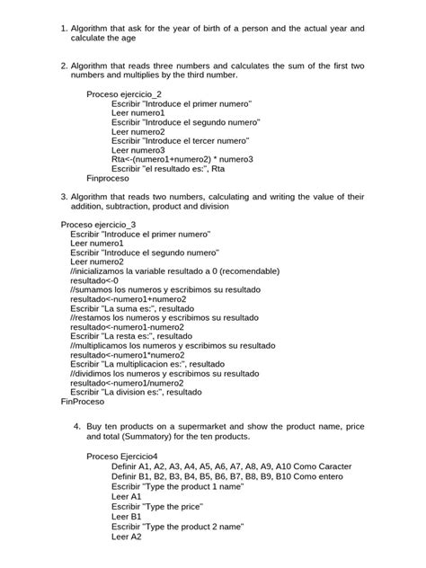 Ejercicios Pseint Pdf