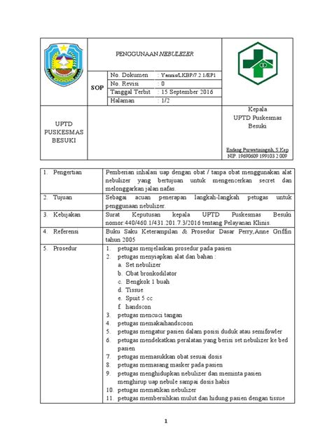 Sop Penggunaan Nebulizer Pdf