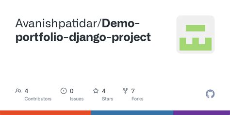 Github Avanishpatidar Demo Portfolio Django Project