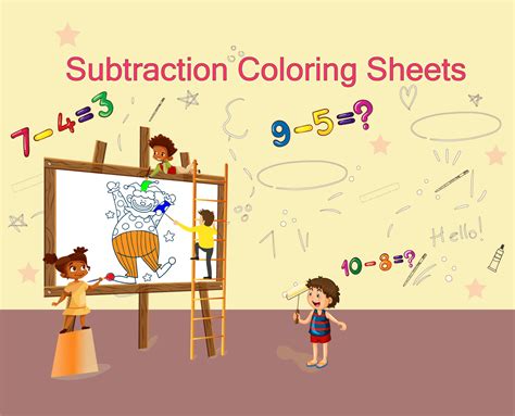 10 Subtraction Coloring Sheets Free Printables