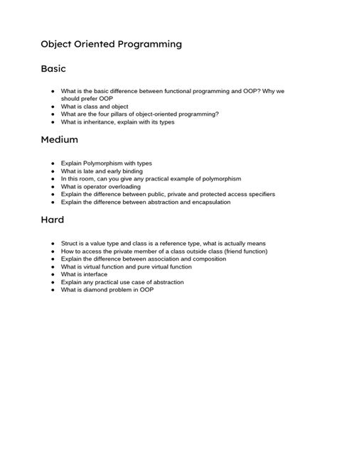 Oop Coding Interviews Pdf Computers