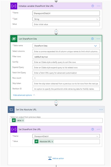 Making Sharepoint Site Urlfolder Path Dynamic In Power Automate