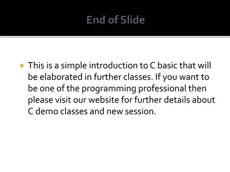 Introduction To C Programming Language Ppt