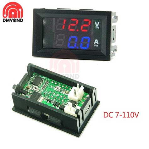 028 미니 디지털 전압계 전류계 50a Dc 0 100v 7 110v 앰프 전압 전압 전류 측정기 테스터 듀얼 Led