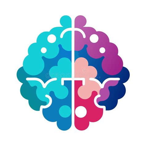 Colorful Brain Illustration Representing Creativity Learning And Cognitive Functionality Stock