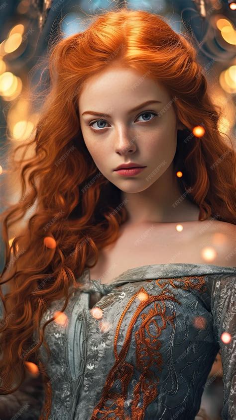Premium Photo Beautiful Ginger Girl Fary Tale Princess