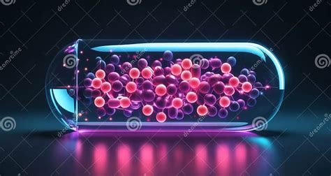 Illuminated Science A Vivid Visual Of Molecular Structure Stock
