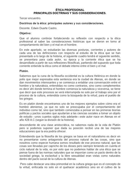 Ética Doctrinas Pdf Virtud Felicidad