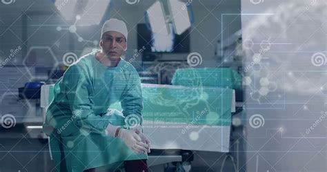 Image Of Data Processing With Molecules And Brains Over Caucasian Male