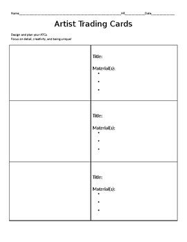 ATC Planning CW By Art By Alina Z TPT