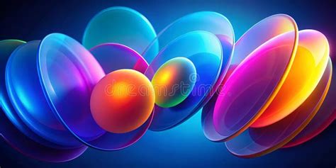 Abstract Vibrant Spheres And Discs In Dynamic Composition Generative Ai Stock Illustration