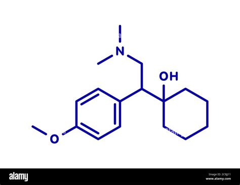 Venlafaxine Antidepressant Drug Snri Class Molecule Blue Skeletal