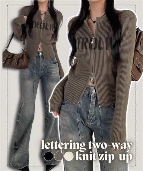 🚀오늘배송 밑단 투웨이 지퍼 ღ여리여리 슬림핏 골지 투웨이 세미 크롭 집업 에이블리