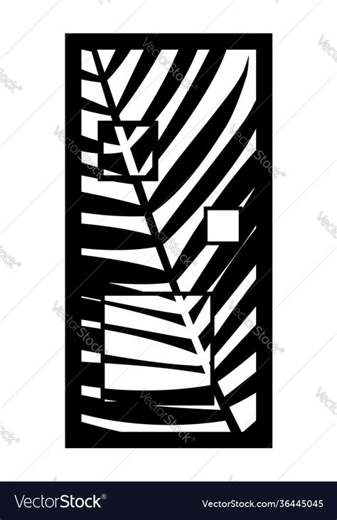 Cnc Pattern With Palm Leaf Decor Decorative Panel Vector Image