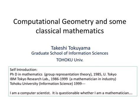 Ppt Computational Geometry And Some Classical Mathematics Powerpoint Presentation Id1636782