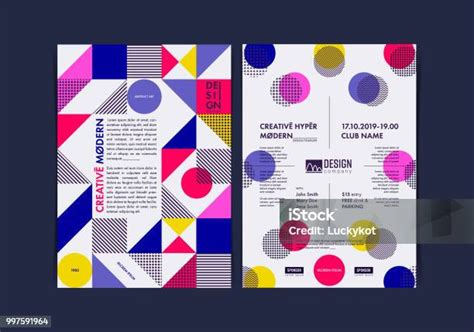 기하학적 형태와 패턴 전단지 서식 파일의 설정 80 년대 추상적인 기하학적 스타일 벡터 일러스트 레이 션 0명에 대한 스톡 벡터 아트 및 기타 이미지 Istock