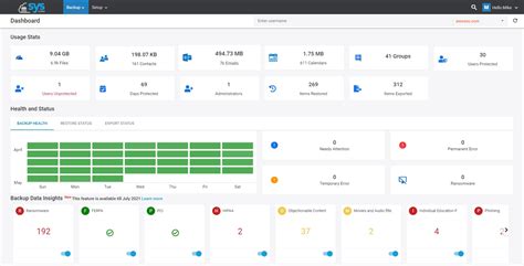 Intuitive Backup Dashboard