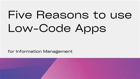 Mark Dobryniewski On Linkedin Five Reasons To Use Low Code Apps For Information Management