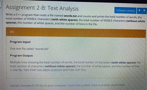 solved assignment 2 b text analysis collapse context write