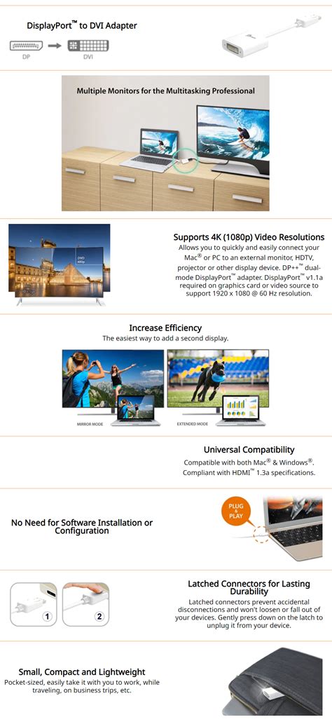 J5create DisplayPort V1 1 Male To DVI Female Adapter Cable 9cm JDA134 Msy Com Au