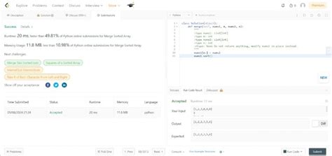 Srinithi R On Linkedin 6 Merge Sorted Array