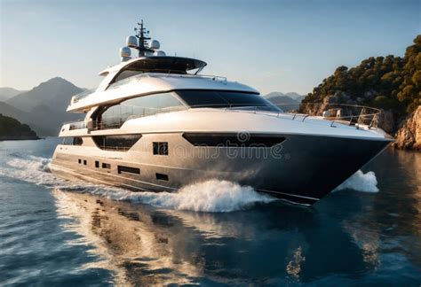современная роскошная яхта плавающая в море аи Иллюстрация штока иллюстрации насчитывающей