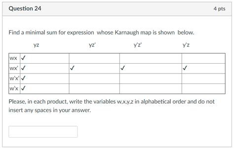 solved question 24 4 pts find a minimal sum for expression