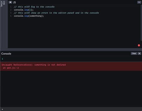 The Console CodePen