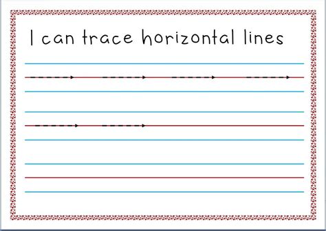 Tracing Horizontal Lines Worksheets