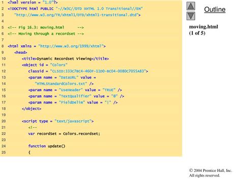 Ppt Chapter 16 Dynamic Html Data Binding With Tabular Data Control
