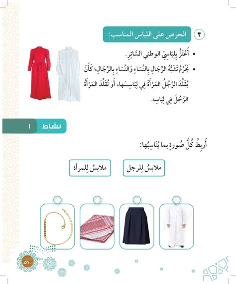 آداب اللباس الدراسات الإسلامية 3 ثالث ابتدائي المنهج السعودي