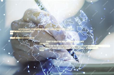 premium photo abstract creative coding illustration with world map