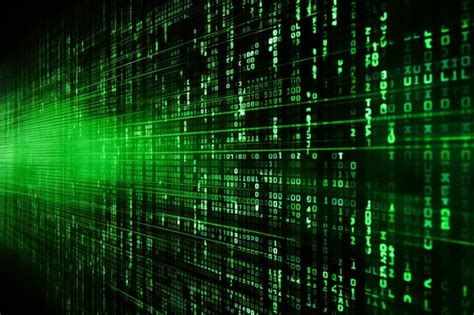 Premium Photo Dynamic Digital Data Stream Abstract Green Computer Background