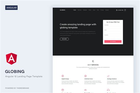 Globing Angular Landing Page Template