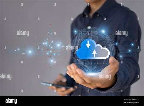 cloud computing shown in hand cloud technology data storage data