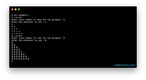 C Program To Print Half Right Angled Triangle Or Half Pyramid CodeVsColor