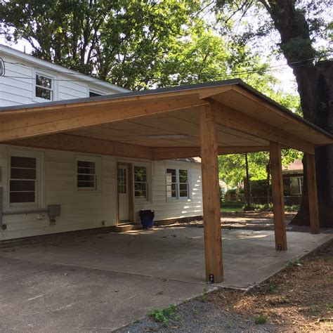 Attached Carport For White House Porch And Patio Ideas Lean To