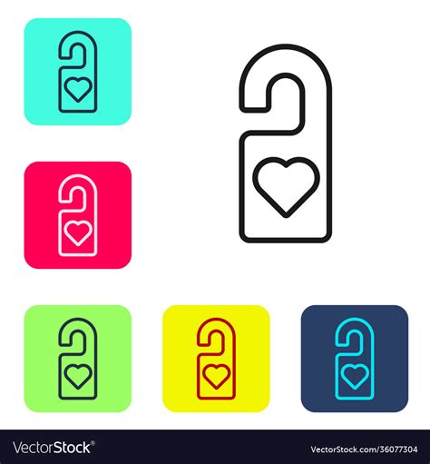 Black Line Please Do Not Disturb With Heart Icon Vector Image